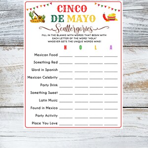 8 Cinco De Mayo Games Bundle L Fun Printable Game | Mexican Fiesta ...