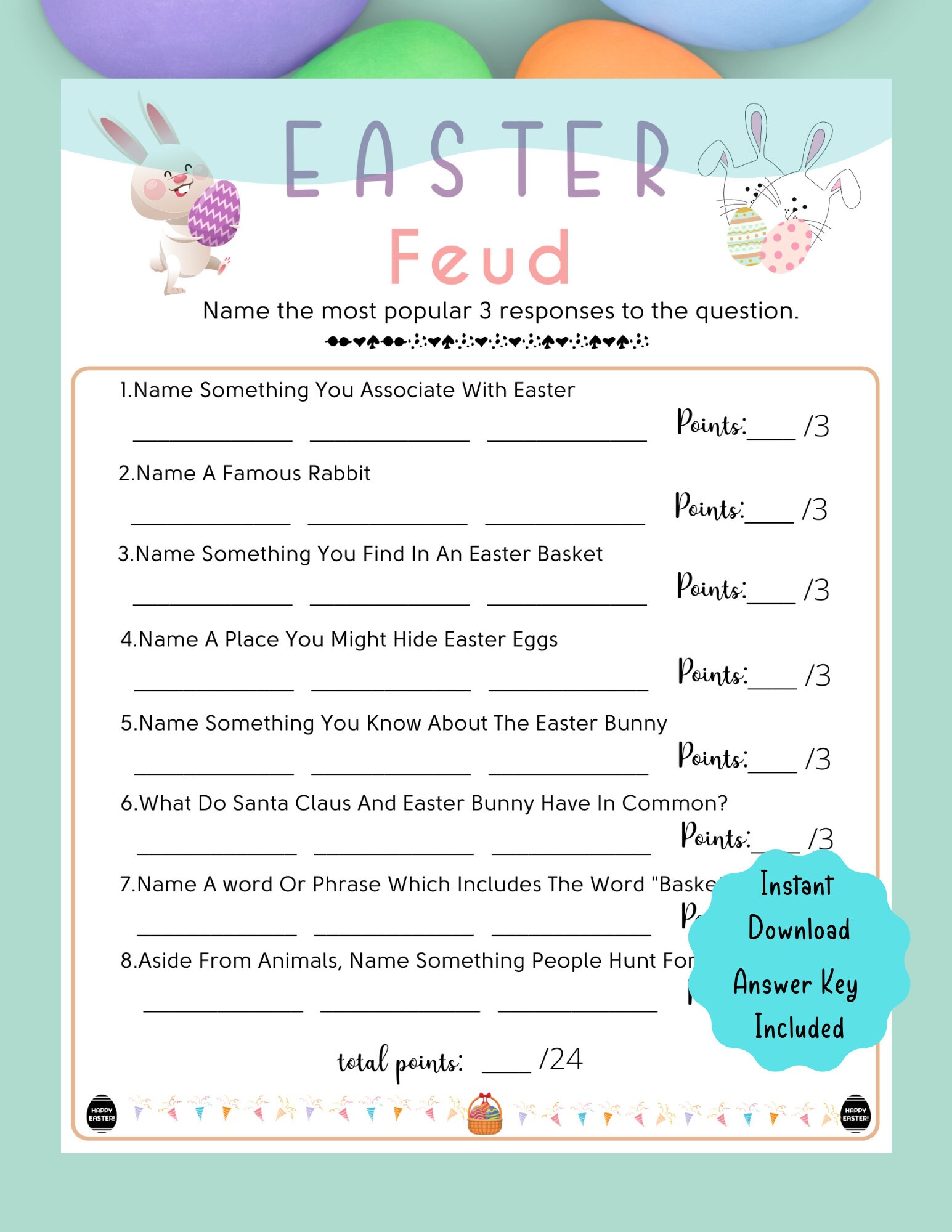 5 Easter Game Bundle Vol.1 Fun Easter Game Set for Kids & - Etsy