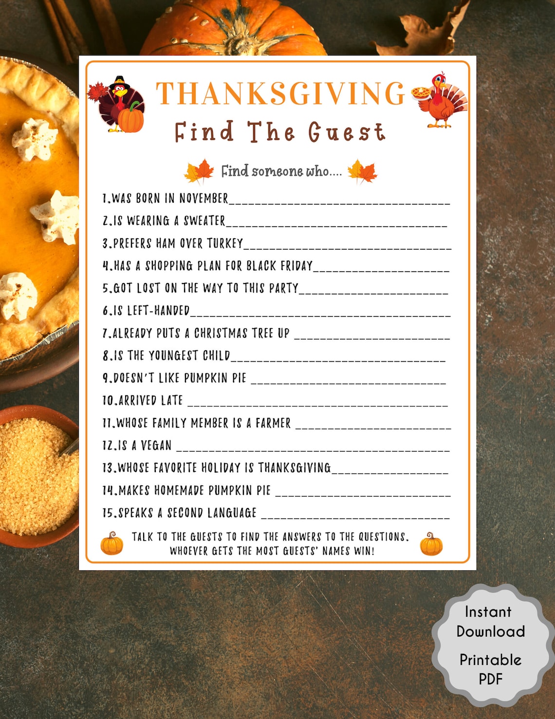 5 Thanksgiving Game Bundle Vol.2thanksgiving Printable Games - Etsy