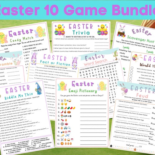 Printable Easter Games 8 Game Bundle for Easter Office Party - Etsy