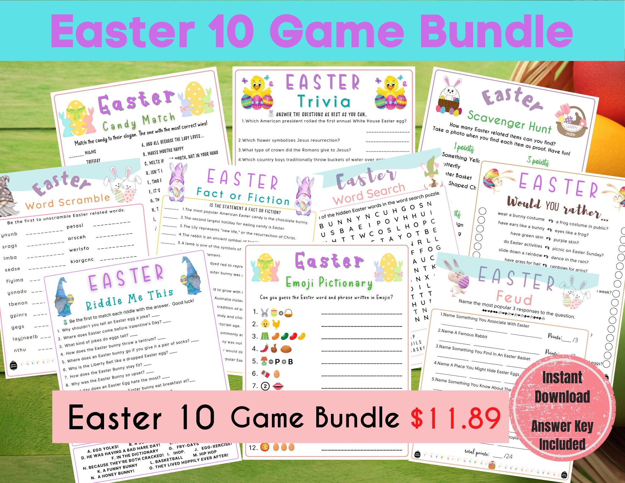 Easter Finish the Phrase Game Easter Game for Kids & Adults | Etsy