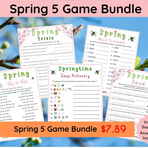 Spring Trivia Printable Game Fun Spring Fact Trivia Party | Etsy