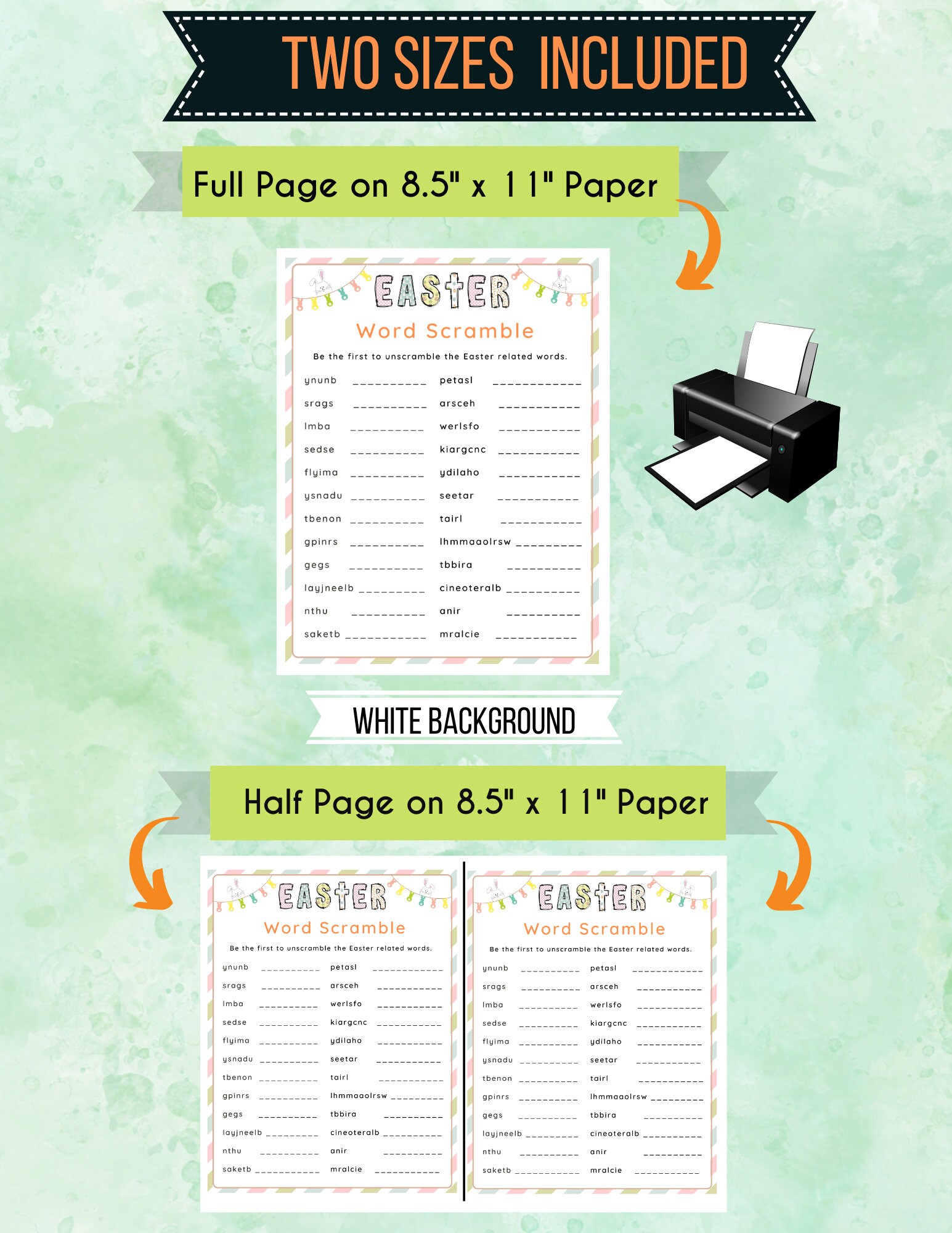 Easter Word Scramble Game | Easter Printable Game for Kids, Teens ...