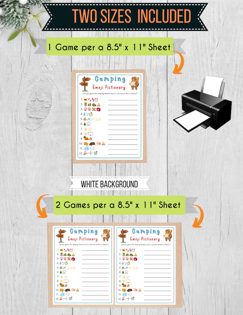 Camping Emoji Pictionary Game Printable Camping Game - Etsy