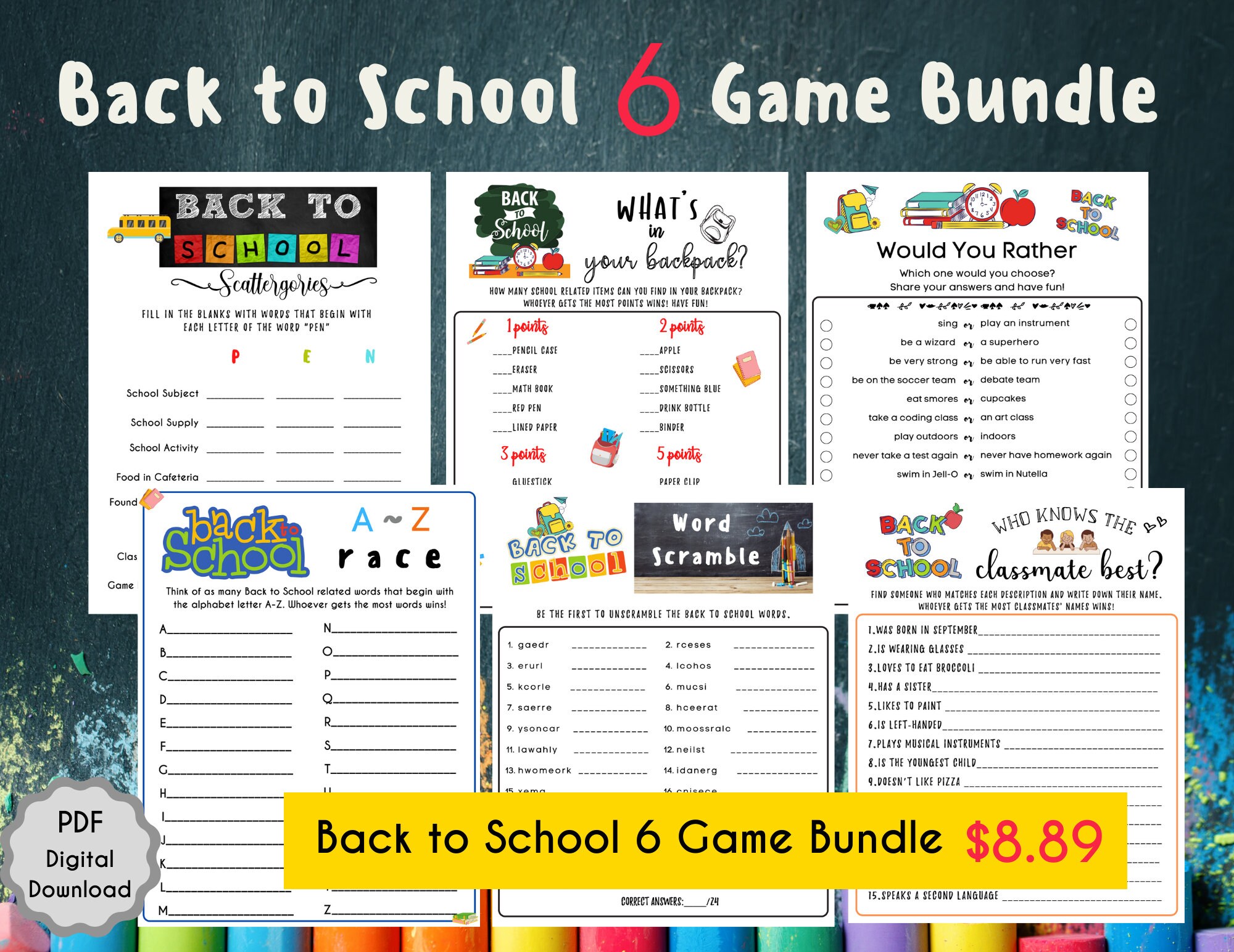 Printable Back to School Who Knows the Classmate Best Game - Etsy