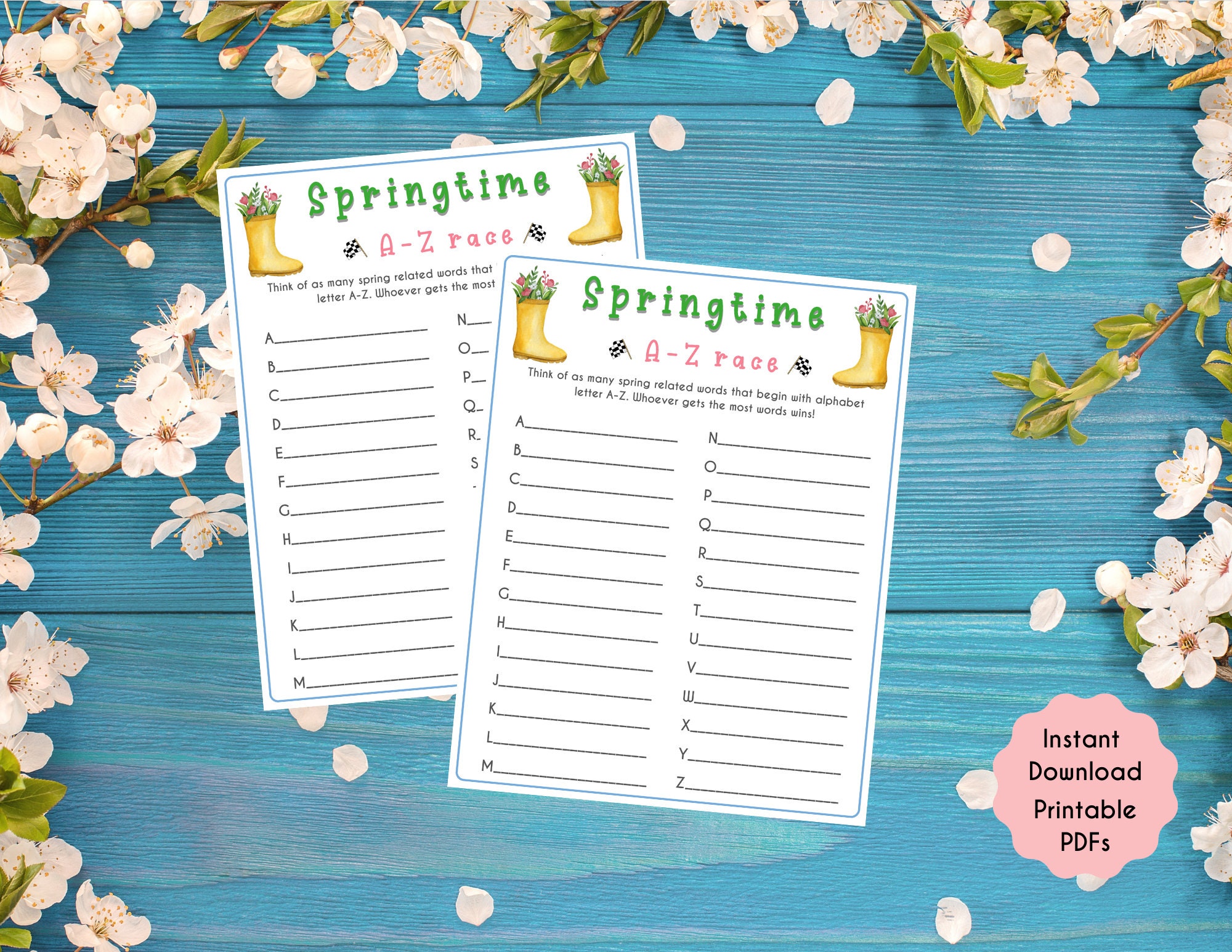 Spring A to Z Race Printable Game | Fun Spring Party Game| Spring ...