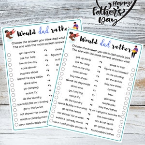 Father's Day Would Dad Rather | Father's Day Game for Kids & Adults ...