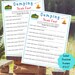 Camping Think Fast Game Fun Printable Camping Quiz Game - Etsy