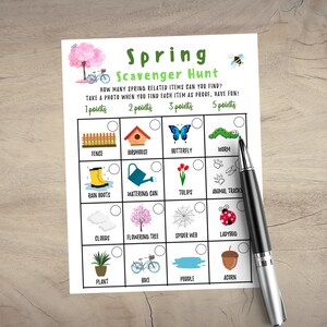 Spring Scavenger Hunt Printable Game | Fun Spring Party Game| Spring ...