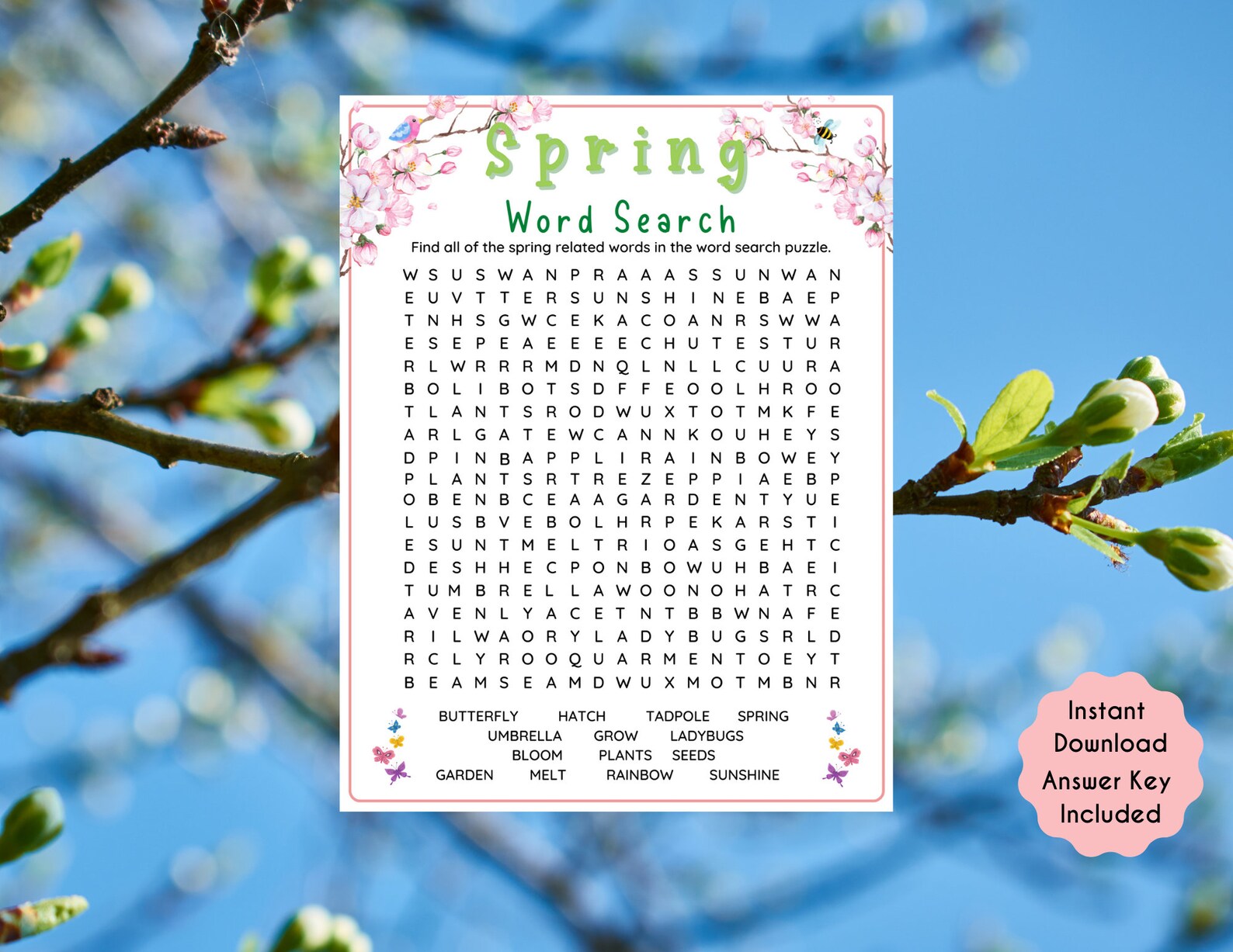 10 Spring Printable Game Bundle Fun Spring Party Games Springtime ...