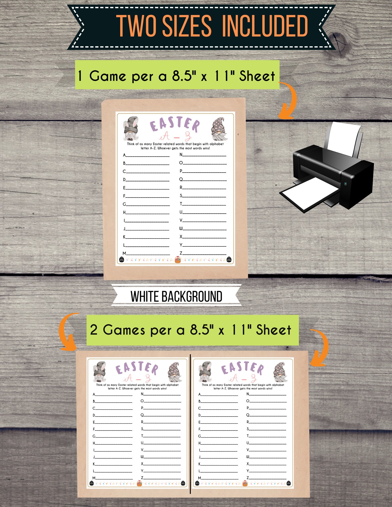 Easter A to Z Game Easter Printable Game for Kids & Adults - Etsy