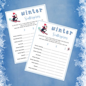 Winter Scattergories Printable Game: Holiday Party Activity (PDF) - Etsy