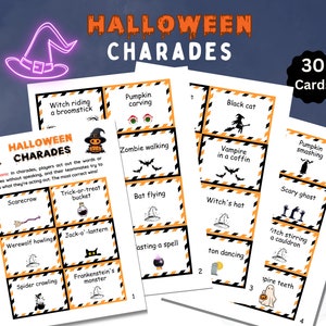 Halloween Charades Game Printable Fun Halloween Game Halloween ...