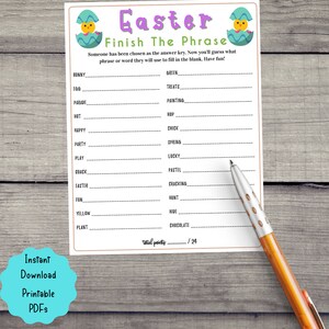 Easter Finish the Phrase Game| Easter Game for Kids & Adults | Easter ...
