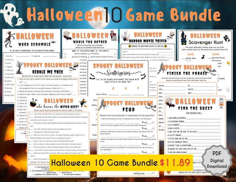 Halloween Scavenger Hunt Printable Game Halloween Activity Spooky ...