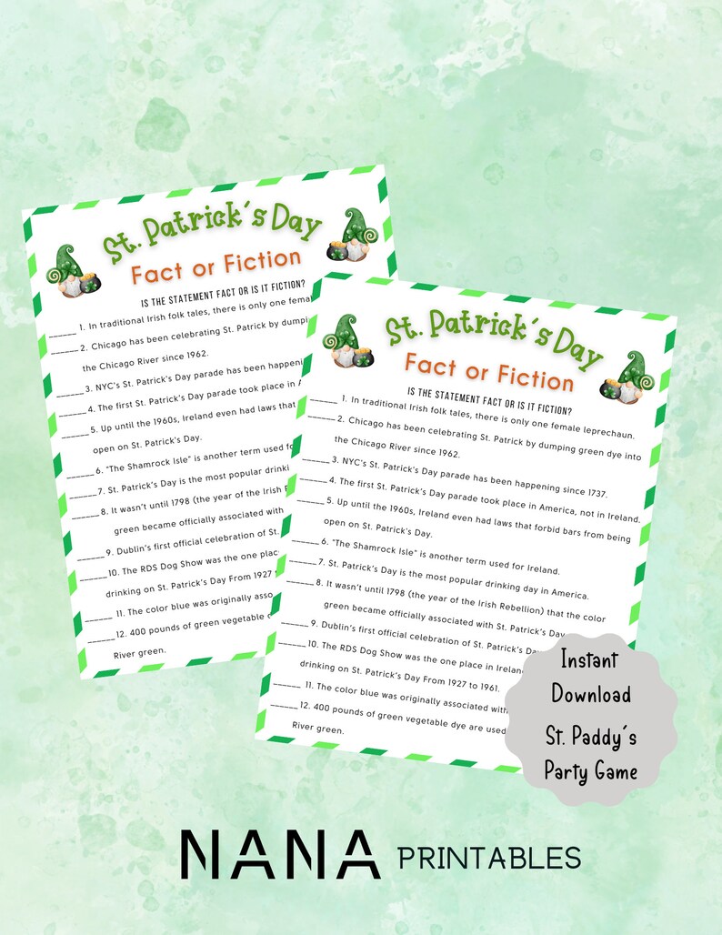 12 St. Patrick's Day Game Bundle St. Patrick's Day Printable Activities ...