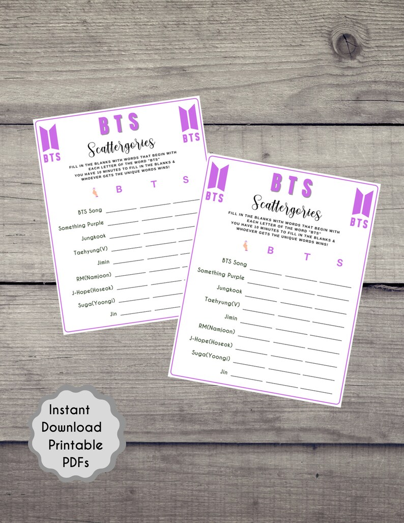 Bts Trivia Game Bundle BTS Party Game Set BTS Fans BTS - Etsy