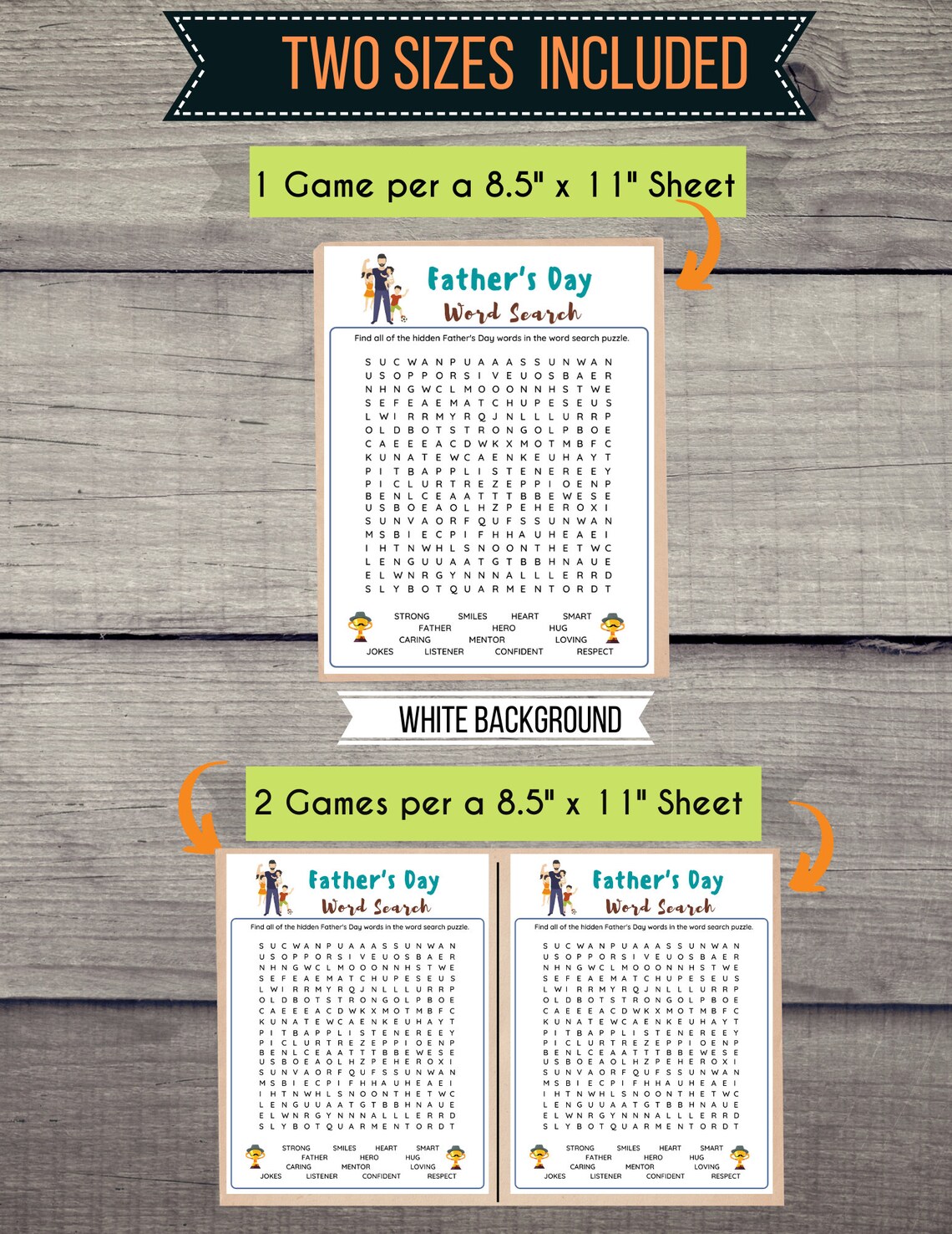 Father's Day Word Search Game Father's Day Game for | Etsy