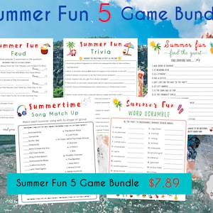Summer Fun 5 Game Bundle Summertime Game Summer Party Game Printable ...