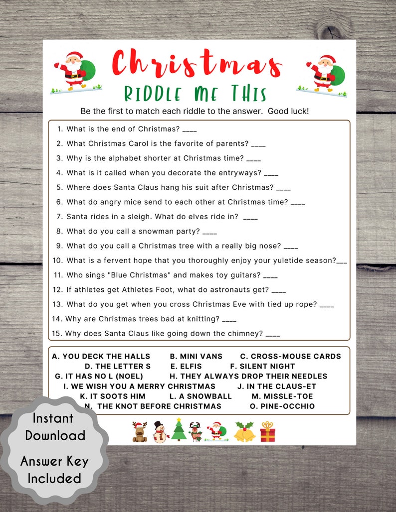10 Christmas Game Bundle Christmas Printable Games Christmas - Etsy Canada