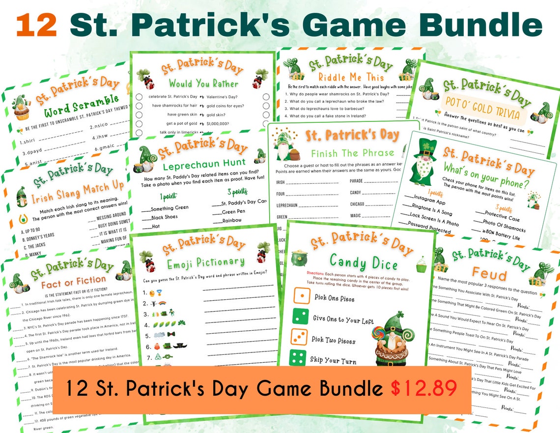 St. Patrick's Day Candy Dice Game St. Patrick's Game - Etsy