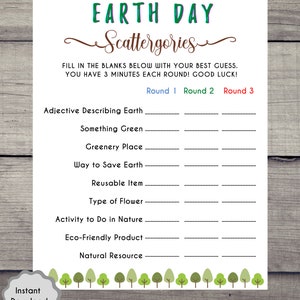 5 in 1 Earth Day Game Bundle Earth Day Printable Game for Kids & Adults ...