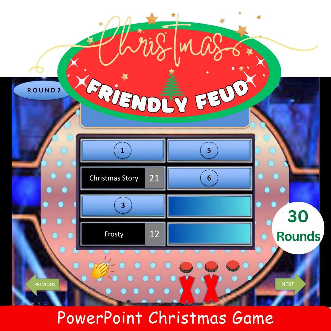 Christmas Family Feud Powerpoint Game: Editable Party Trivia (digital ...