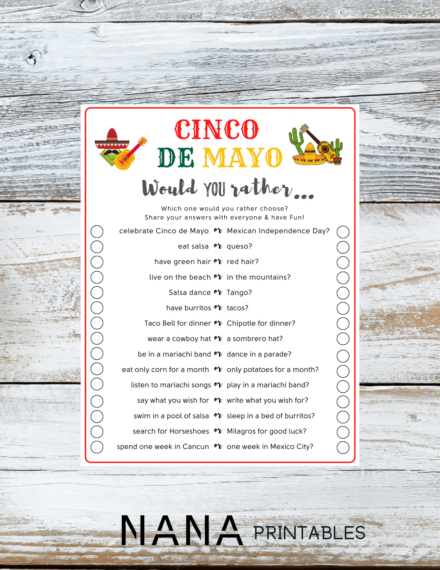 12 Cinco De Mayo Games Bundle L Fun Printable Games Mexican - Etsy