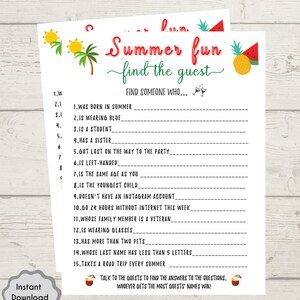 Summer Fun 5 Game Bundle Summertime Game Summer Party Game Printable ...