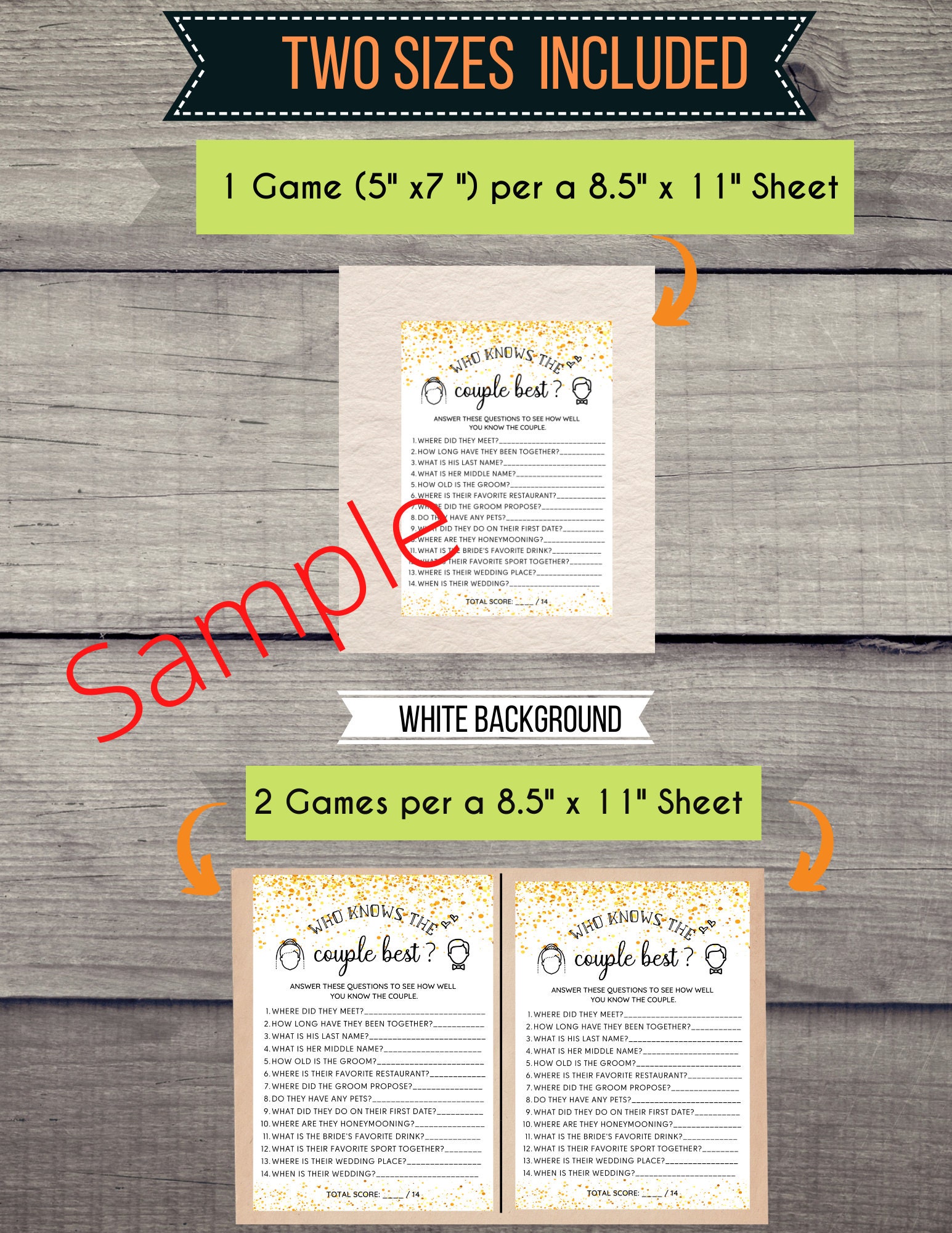 Bride And Groom Trivia Bridal Shower Game L Newlywed Game L Etsy