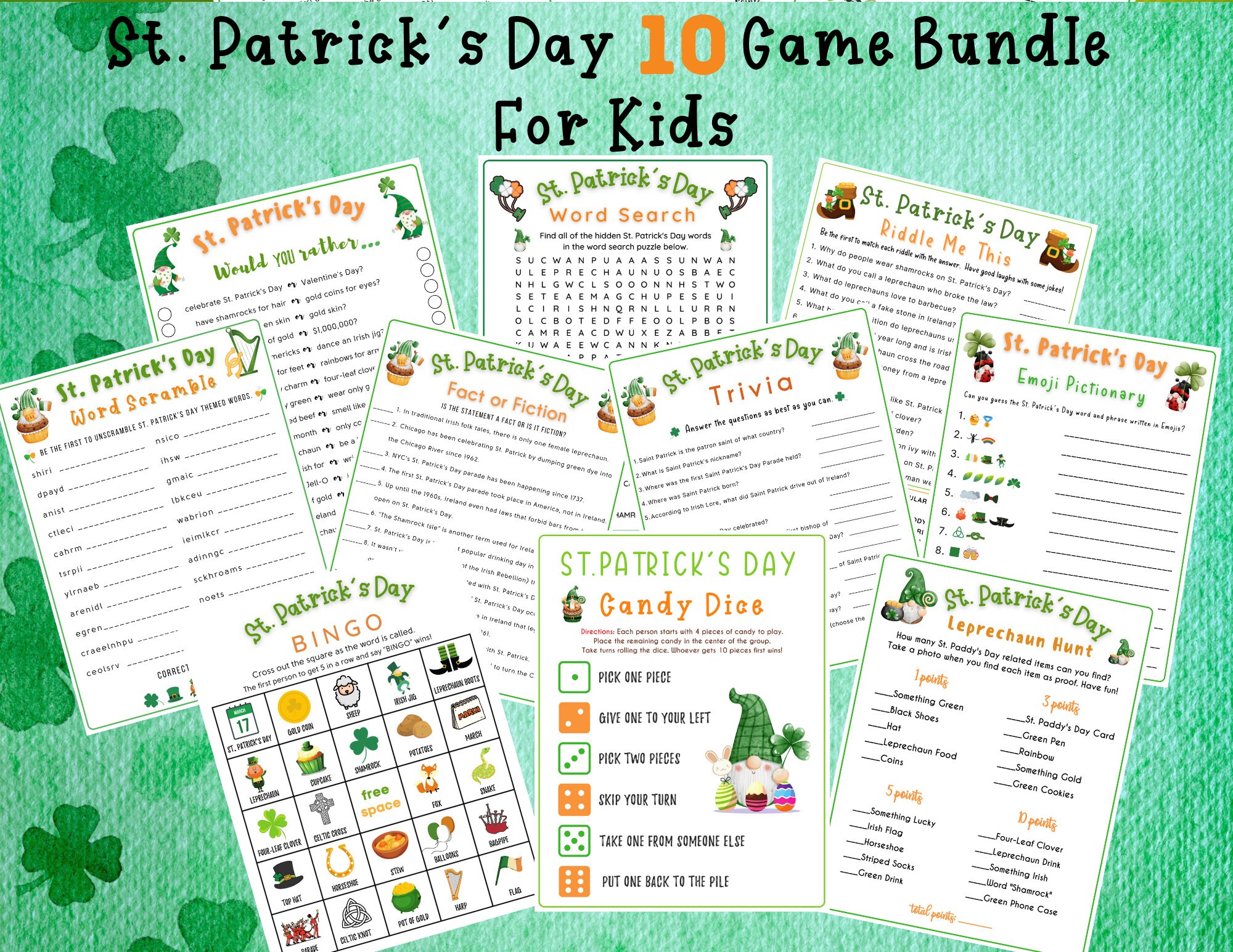 St. Patrick's Day Irish Slang Match up St. Patrick's Printable Game for ...