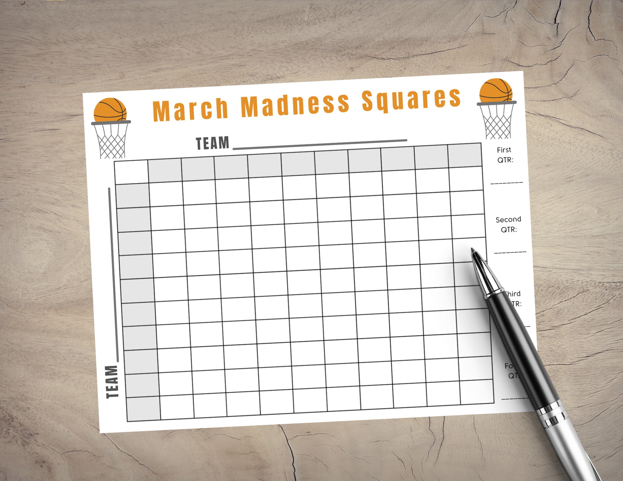 March Madness Squares: NCAA Basketball Game (printable, Instant ...