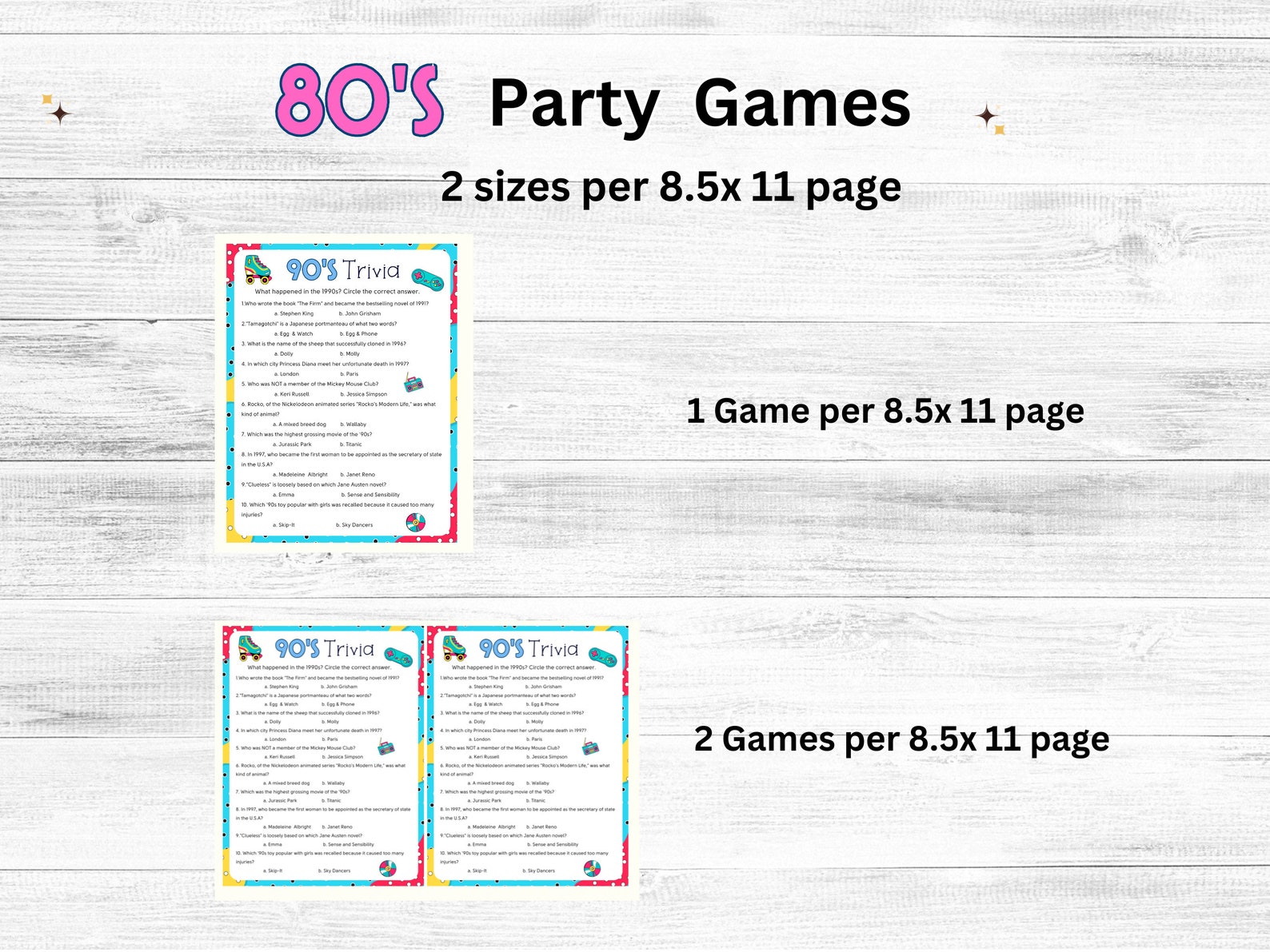 80s Party Games Printable, 80s Theme Party Games, 80s Music Movie ...