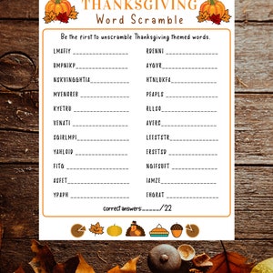 5 Thanksgiving Game Bundle Vol.2,thanksgiving Printable Games ...