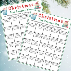 Christmas Find Someone Who Game: Holiday Party Printable (PDF) - Etsy