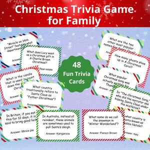 Christmas Trivia Games for Family, Fun Christmas Printable Game, Office ...