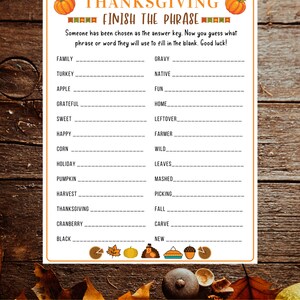 5 Thanksgiving Game Bundle Vol.2,thanksgiving Printable Games ...