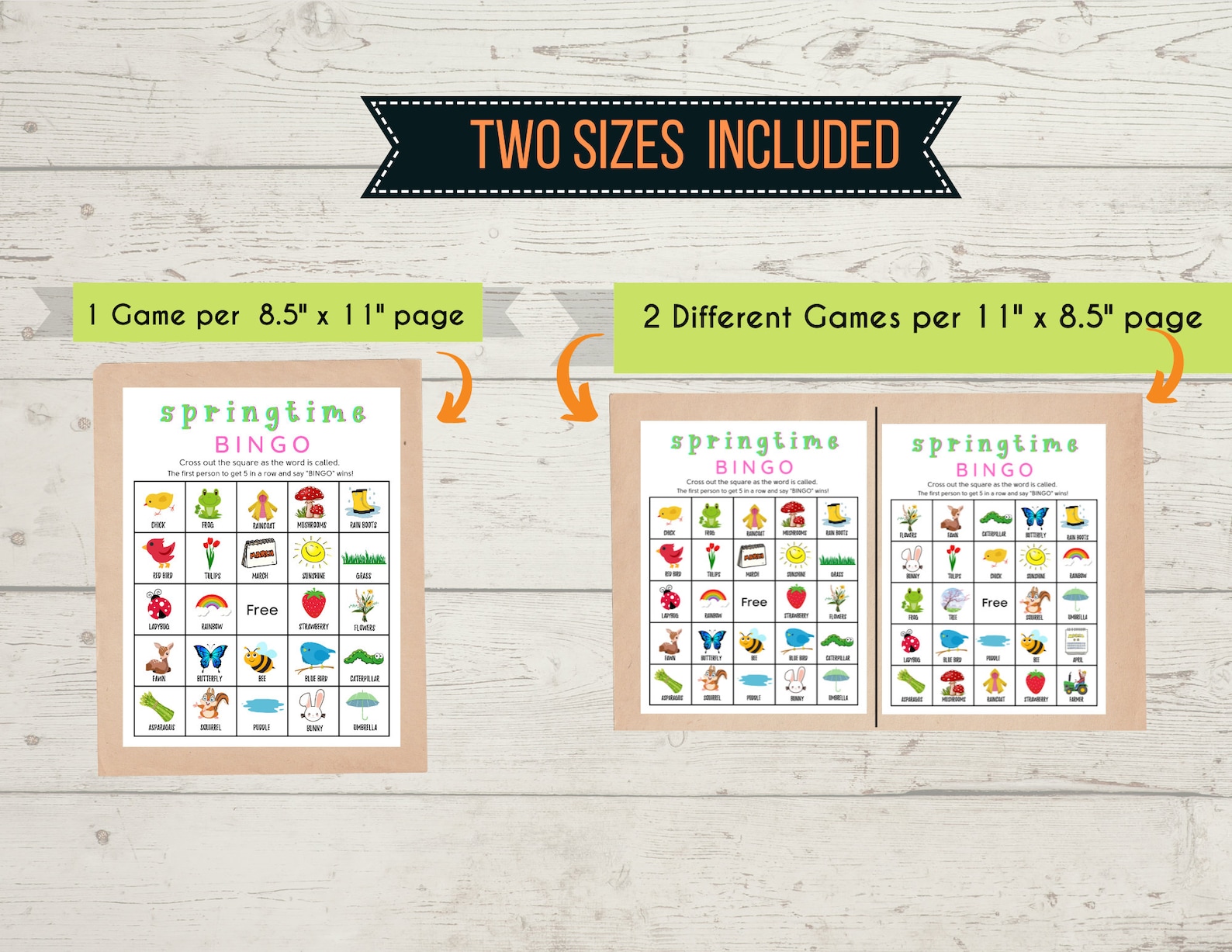 10 Unique Spring Bingo Boards and Calling Cards Fun Spring Game Spring ...