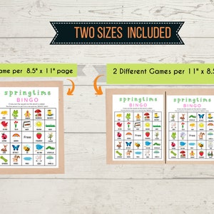 10 Unique Spring Bingo Boards and Calling Cards Fun Spring Game Spring ...