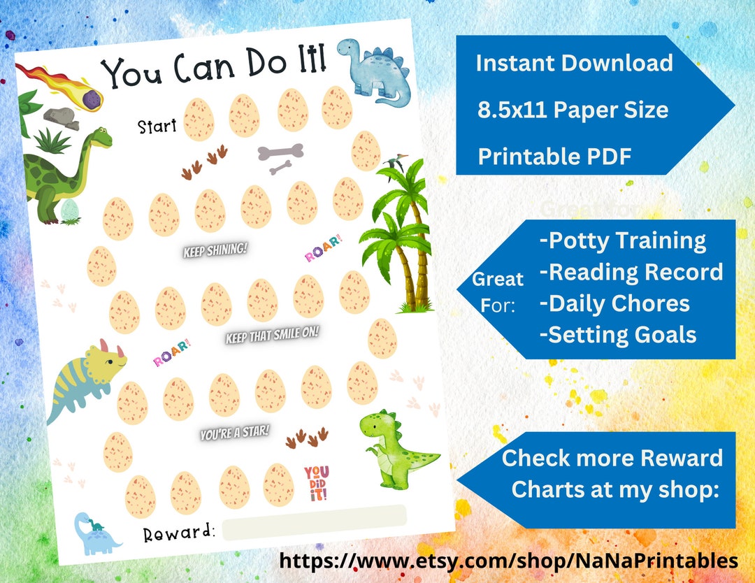 Printable Dinosaur Reward Chart for Children, Dinosaur Positive ...