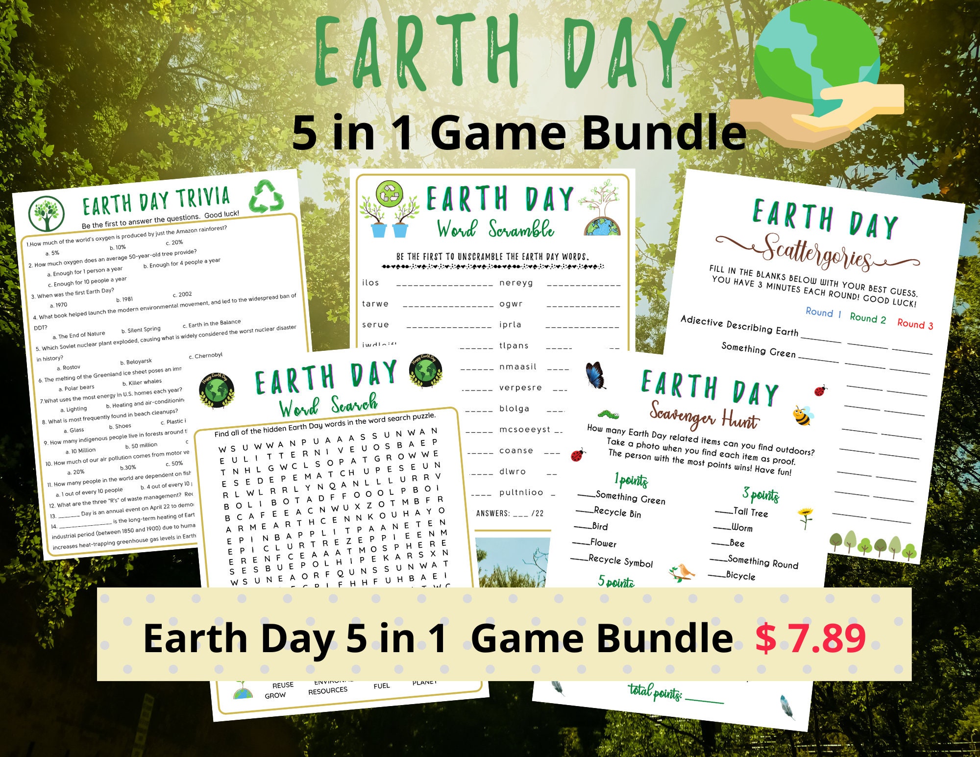 Earth Day 'would You Rather' Game: Printable Nature Activity (PDF) - Etsy