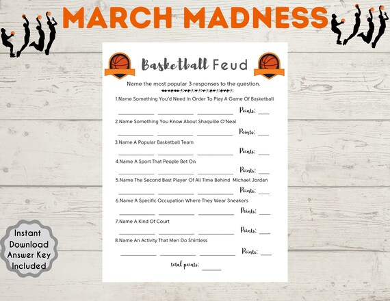 March Madness Basketball Feud Game NCAA Game l College | Etsy