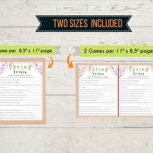 Spring Trivia Printable Game | Fun Spring Fact Trivia Party Game ...
