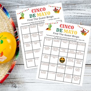Cinco De Mayo Find the Guest Bingo Game L Printable Game | Mexican ...