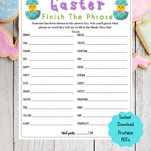 Easter Finish the Phrase Game| Easter Game for Kids & Adults | Easter ...