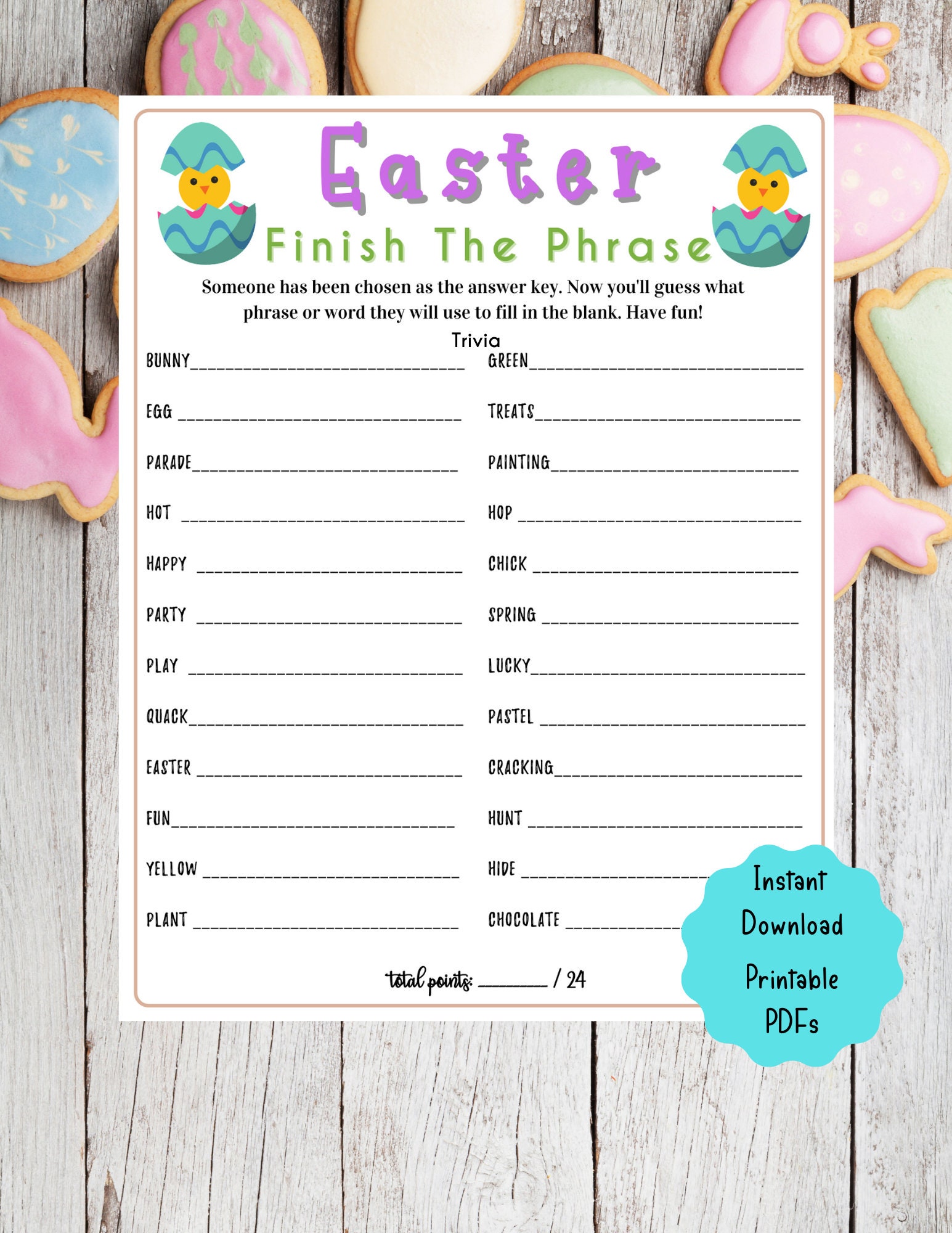 Easter Finish the Phrase Game| Easter Game for Kids & Adults | Easter ...