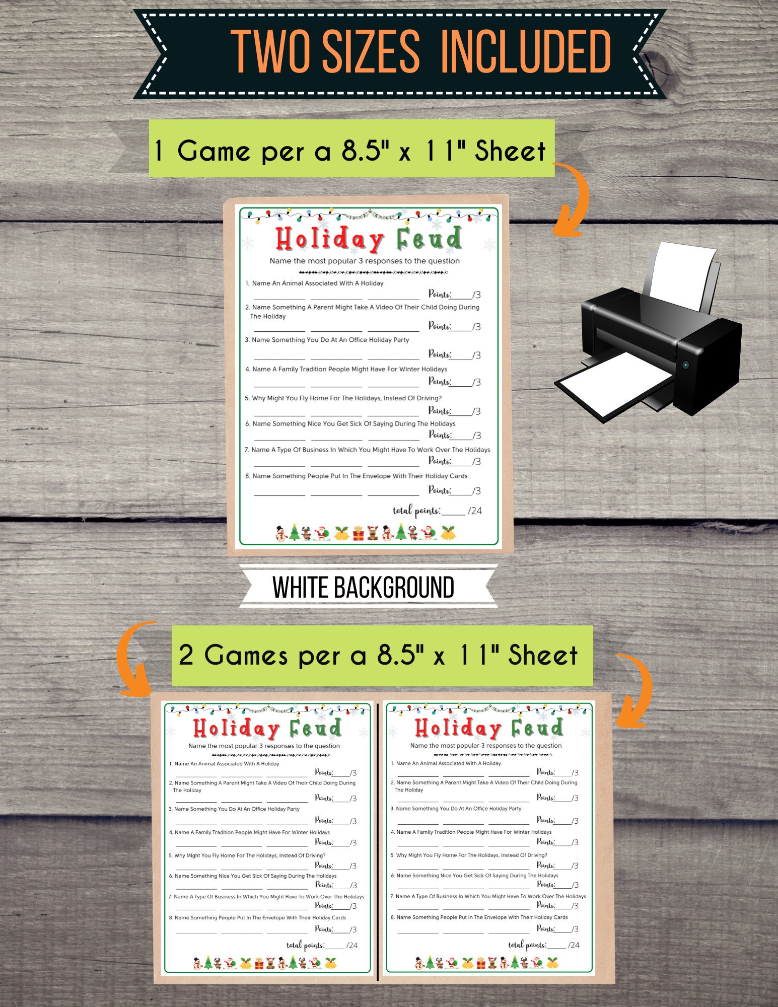 Office Holiday Feud Game, Christmas Party Printable Game, Office ...