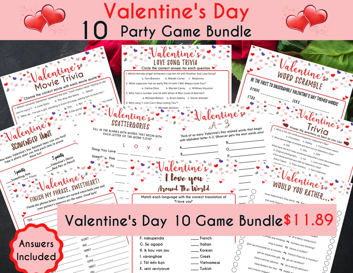 Valentine's Day Fact or Fiction Printable Game Fun - Etsy