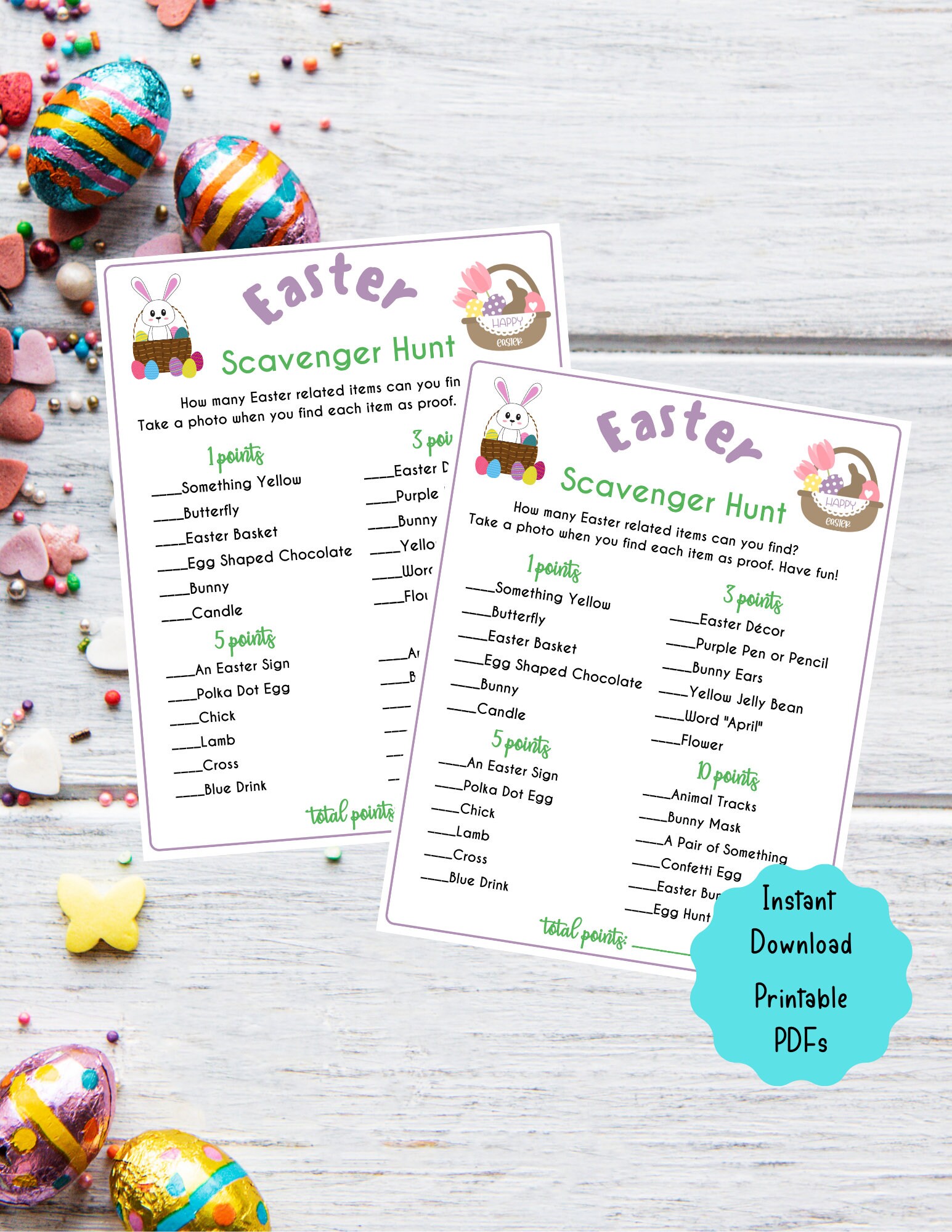 Easter Scavenger Hunt Game Easter Printable Game for Kids & Adults ...