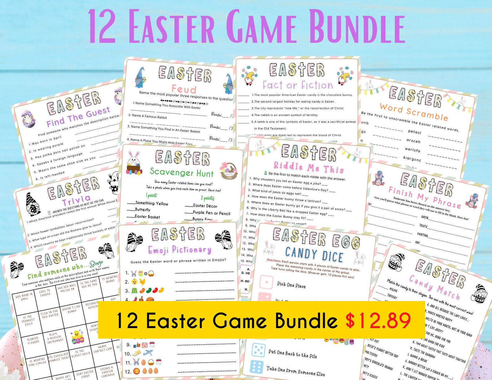 Easter Emoji Pictionary Game Easter Printable Game for Kids - Etsy